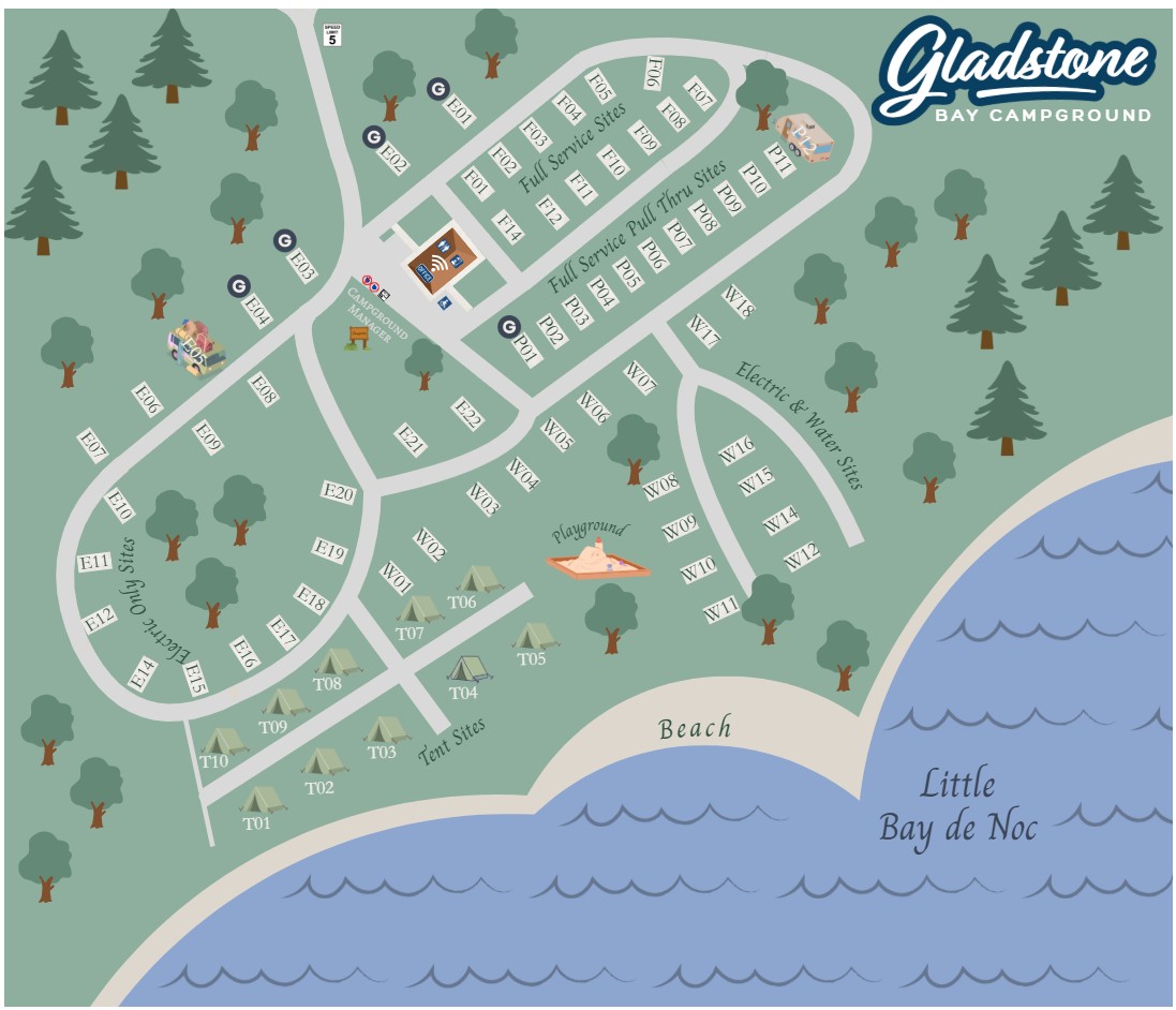 Gladstone Bay Campground | Gladstone, MI